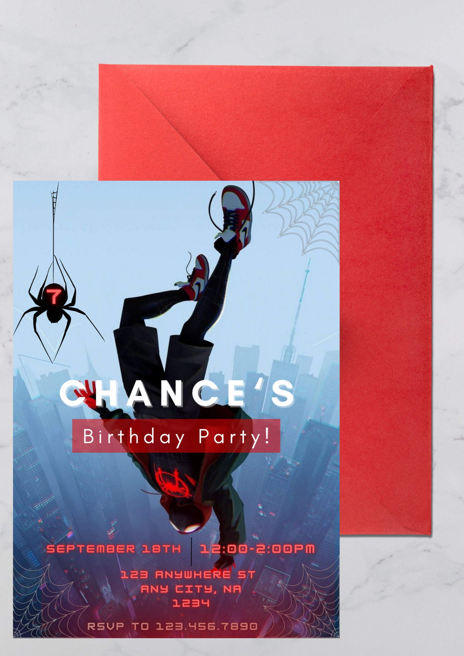 Spiderman Birthday Invitation, Miles Morales Birthday Invite, Digital ...