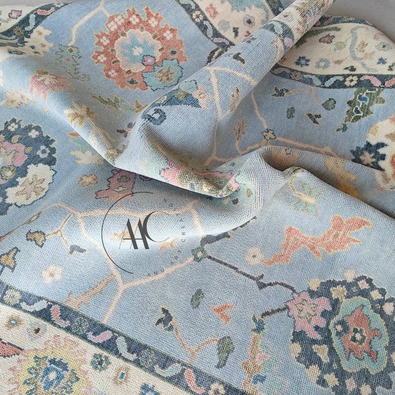 Blue and Ivory Rug - Etsy