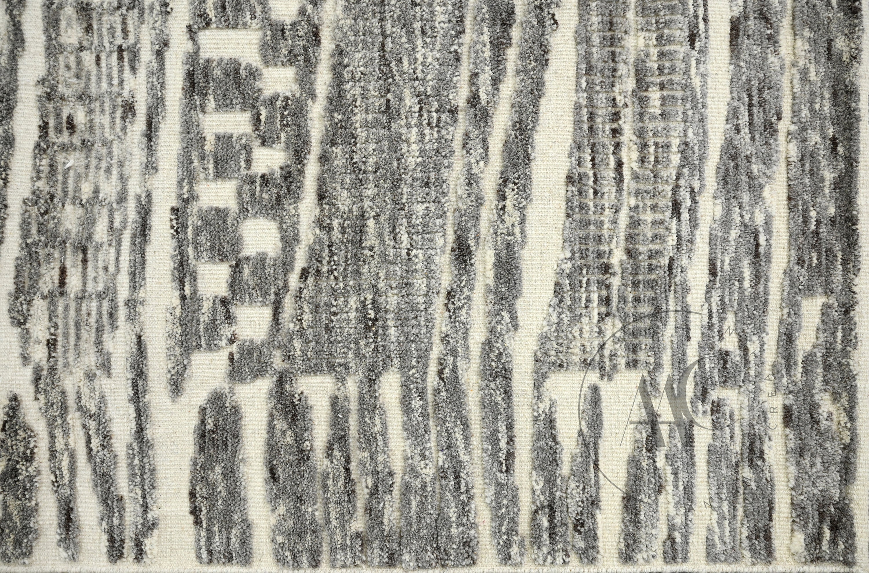 9x12 Gray Ivory White Modern Boho Style Hand Knotted Wool Rug, New ...