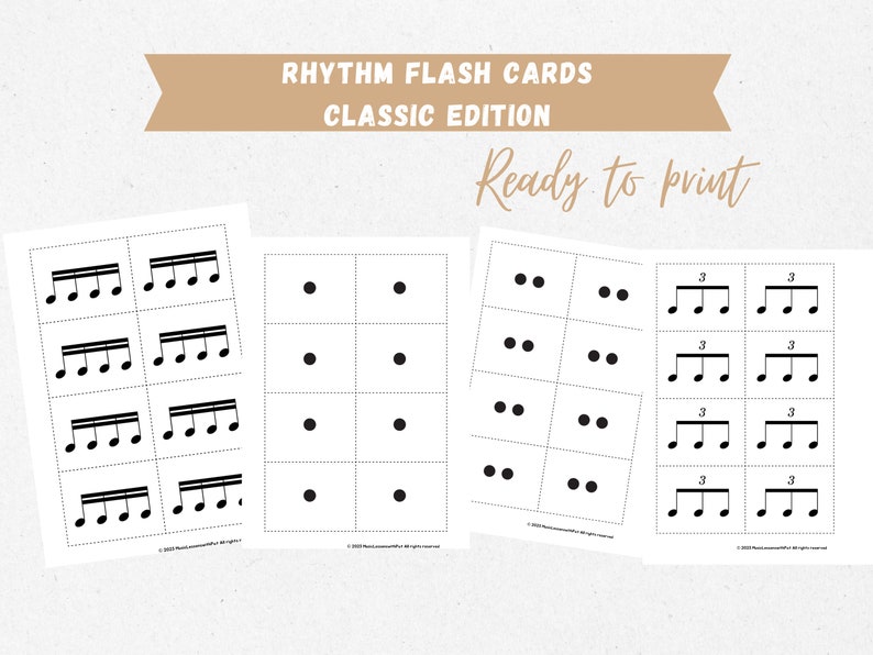 Music Rhythmic Flashcards Classic Edition rhythm Master, Printable for ...