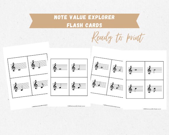 Music Note Value Flashcards Printable for Music Teachers - Etsy Australia