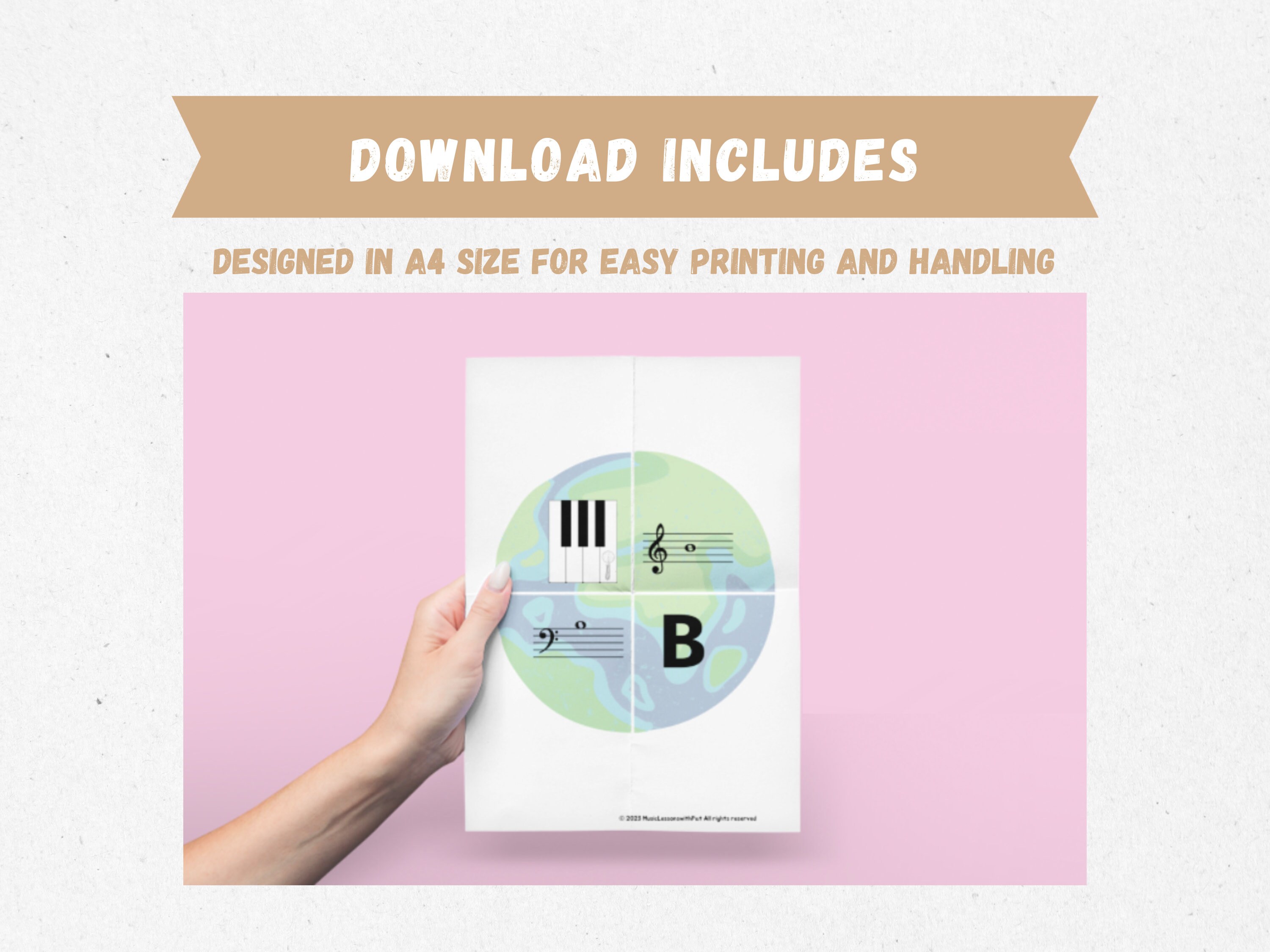 Music Note Reading Puzzle Game - Earth Edition, Printables for Music ...