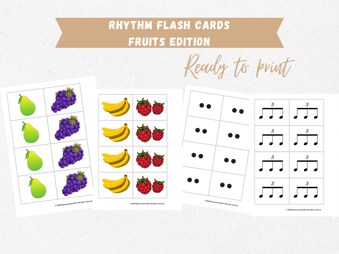 Music Rhythmic Flashcards Fruits Edition fruity Rhythm Adventure ...
