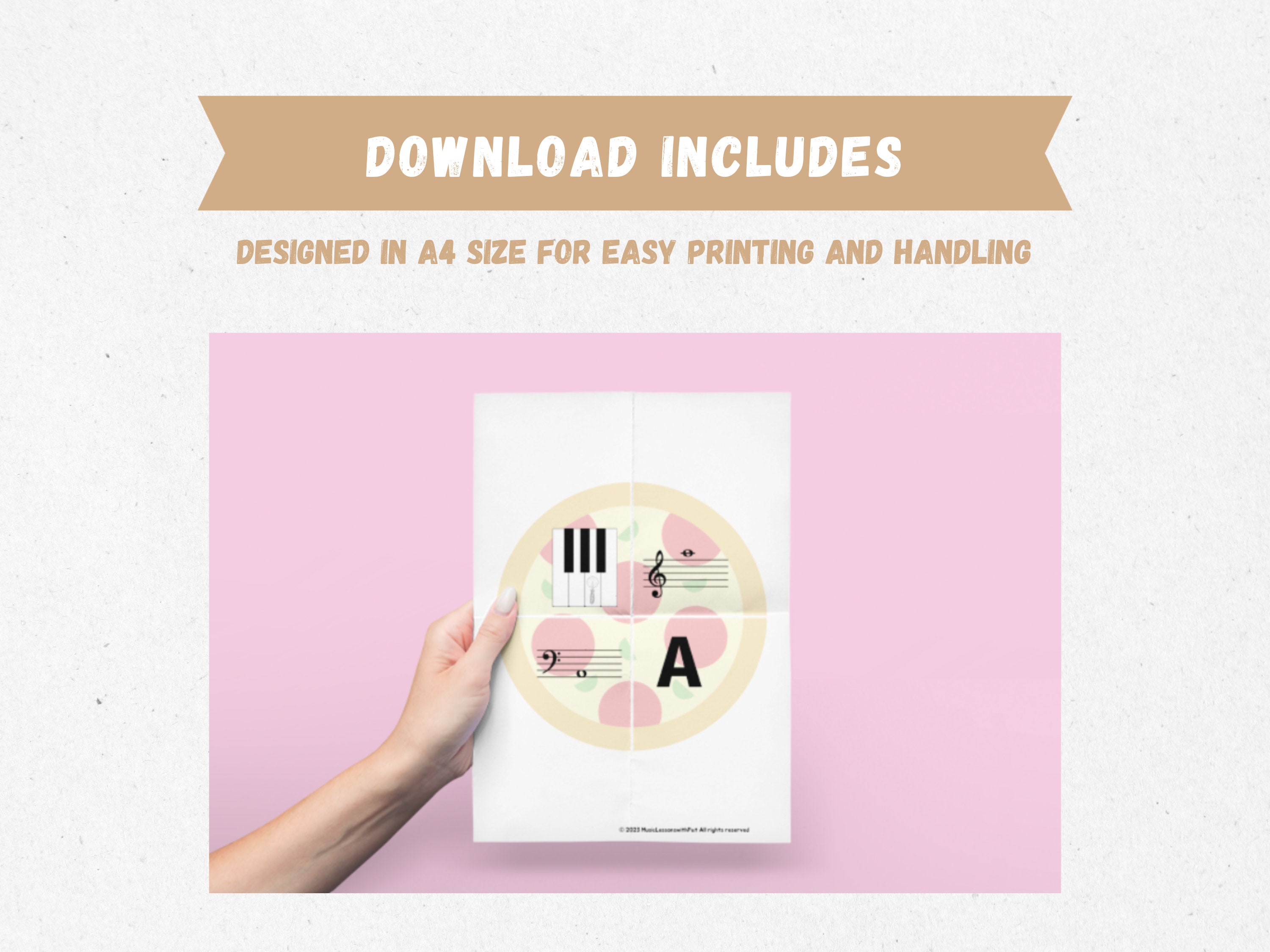 Music Note Reading Puzzle Game - Pizza Edition, Printable for Music ...