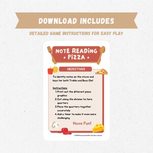 Music Note Reading Puzzle Game - Pizza Edition, Printable for Music ...