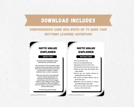 Music Note Value Flashcards Printable for Music Teachers - Etsy Australia