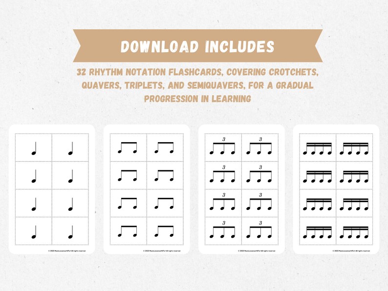 Music Rhythmic Flashcards Classic Edition rhythm Master, Printable for ...