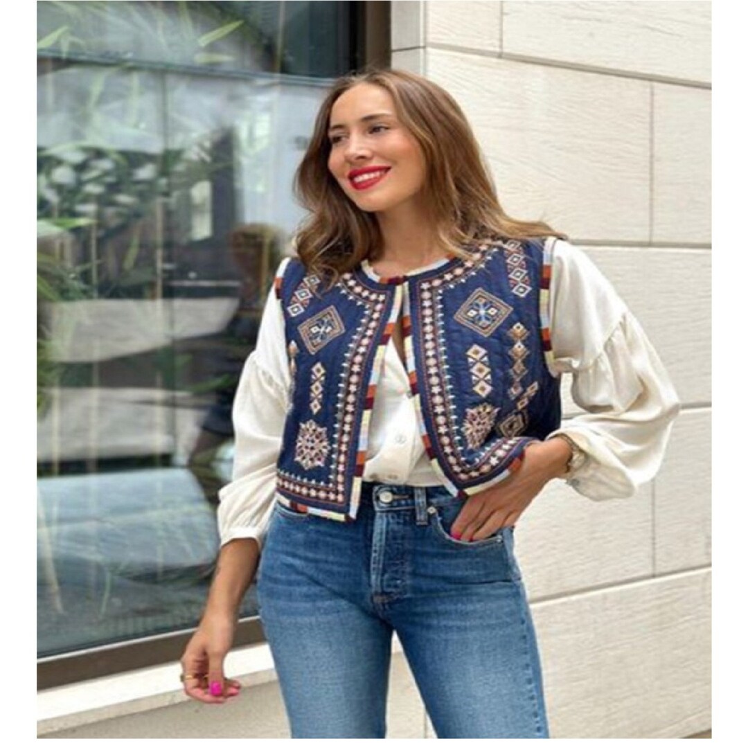 Floral Embroidery Jacket Boho Style Vest Summer Jacket - Etsy UK