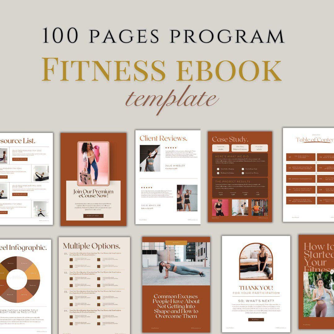 Fitness Ebook Template | Fitness Program Planner | Fitness Yoga Coach ...