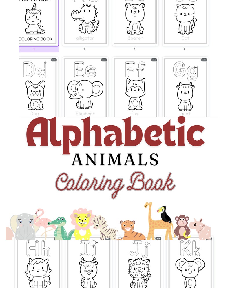 50+ Kids Animal Coloring Pages, Alphabetic Animal Colouring Pages , Sea ...