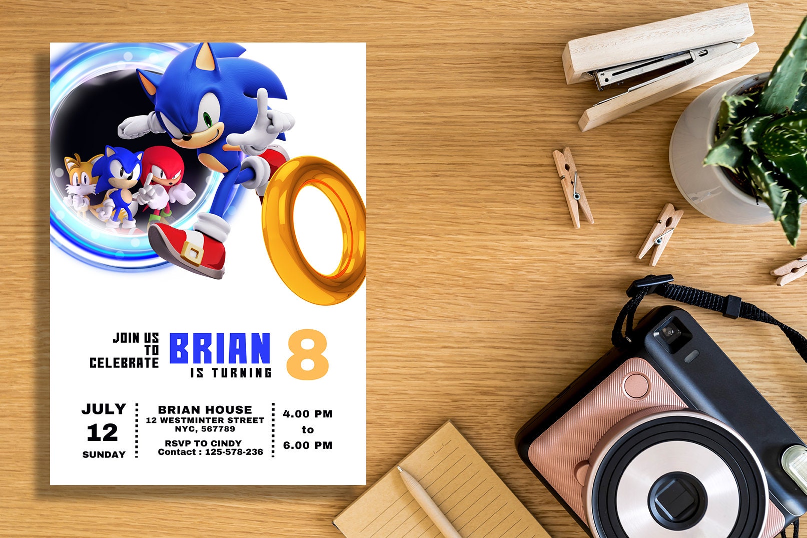 Sonic Birthday Invitation Sonic Party Invitation Sonic - Etsy