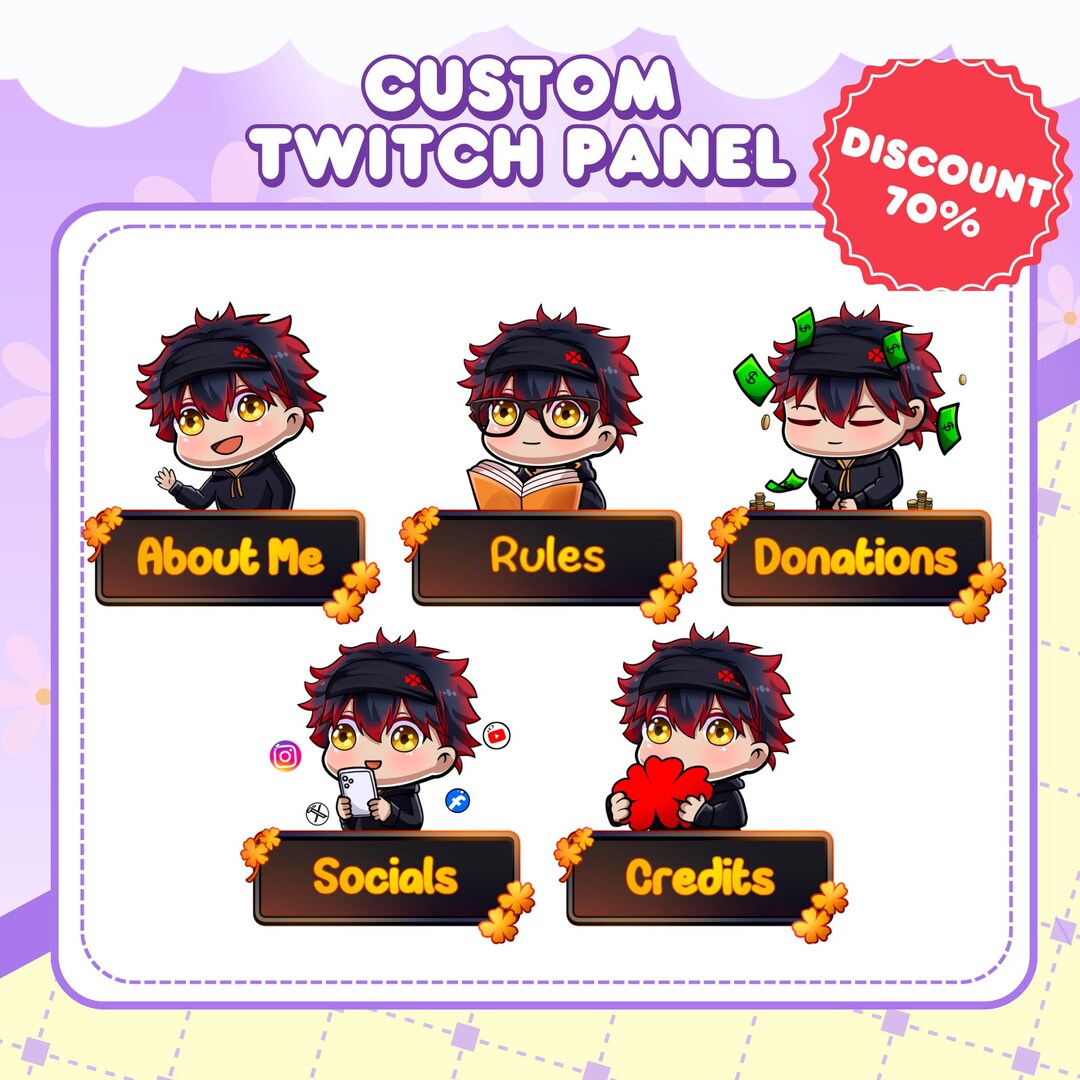 Custom Twitch Panels and Twitch Alert, Personalized Twitch Panels, Pet ...