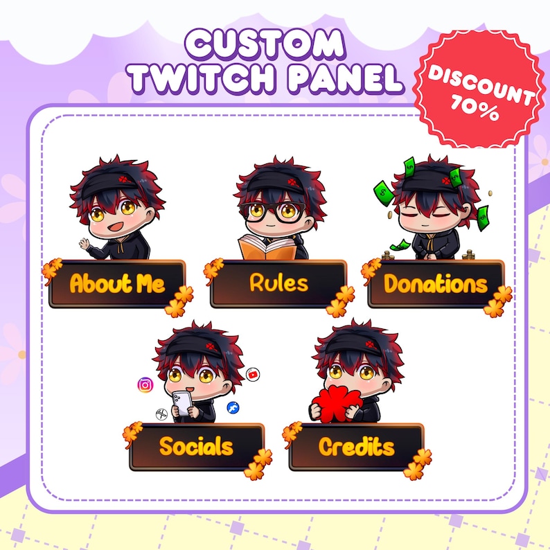 Custom Twitch Panels and Twitch Alert, Personalized Twitch Panels, Pet ...