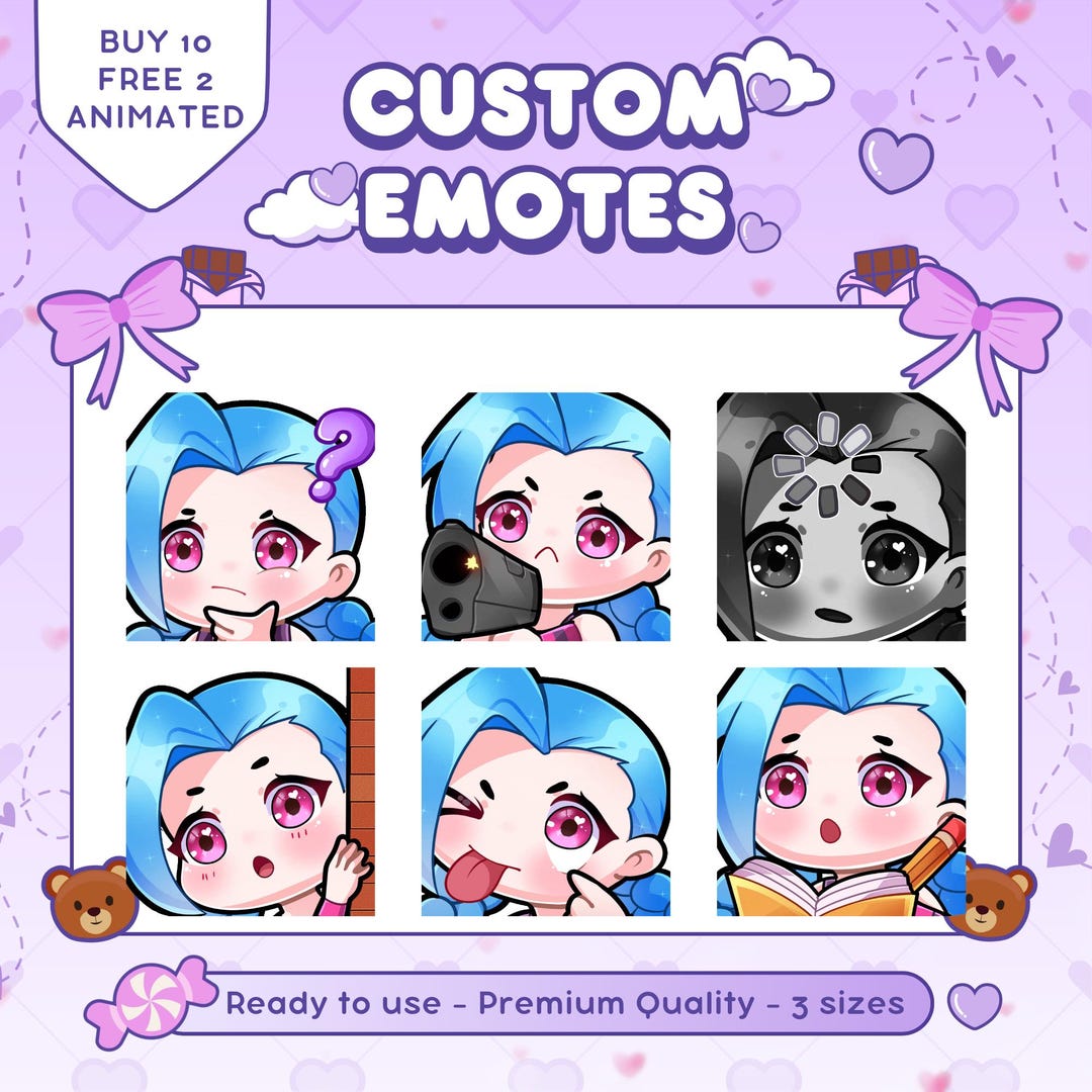Emotes personalizados de Twitch / Emotes animados / Estilo anime Chibi ...
