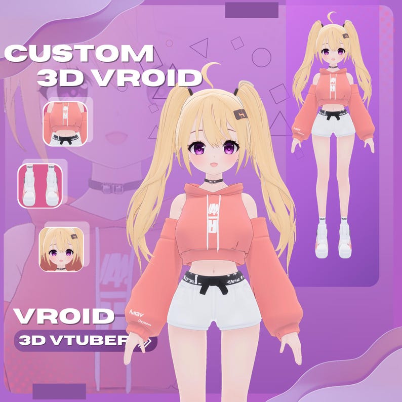 Custom 3D Vtuber Model, 2D to 3D Conversion, VRM File - Etsy