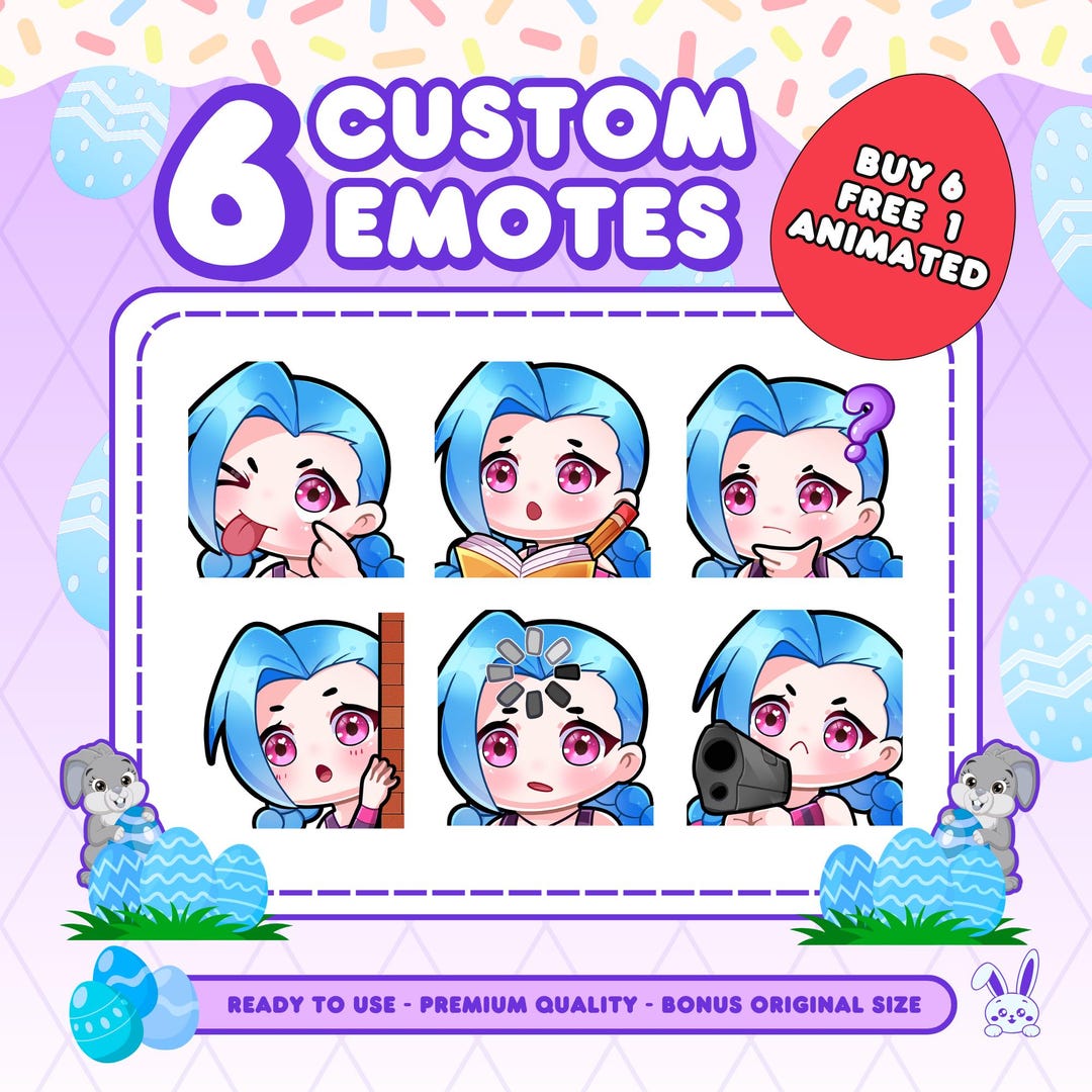 Custom 6 Twitch Emotes | YCH | Animated Emotes | Chibi Style | Discord ...
