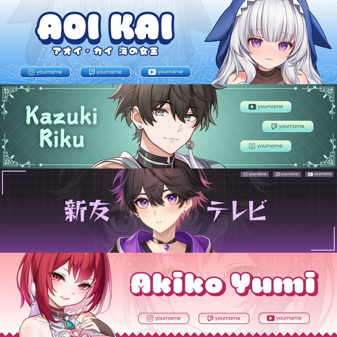 Twitch Banner Custom Twitch Banner Anime Banner Banner Design Twitter ...
