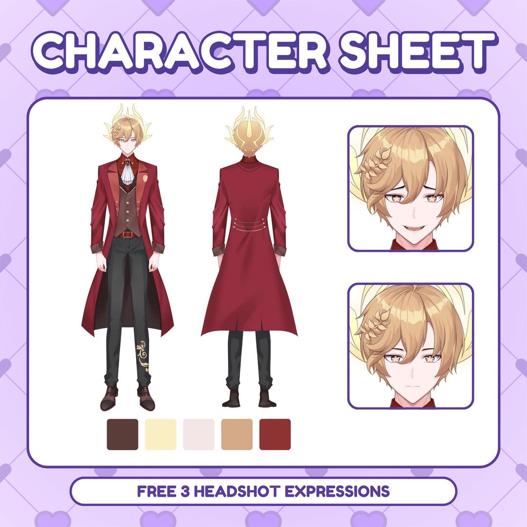 Reference Sheet for Your Avatar Character Sheet Vtuber Model Anime ...