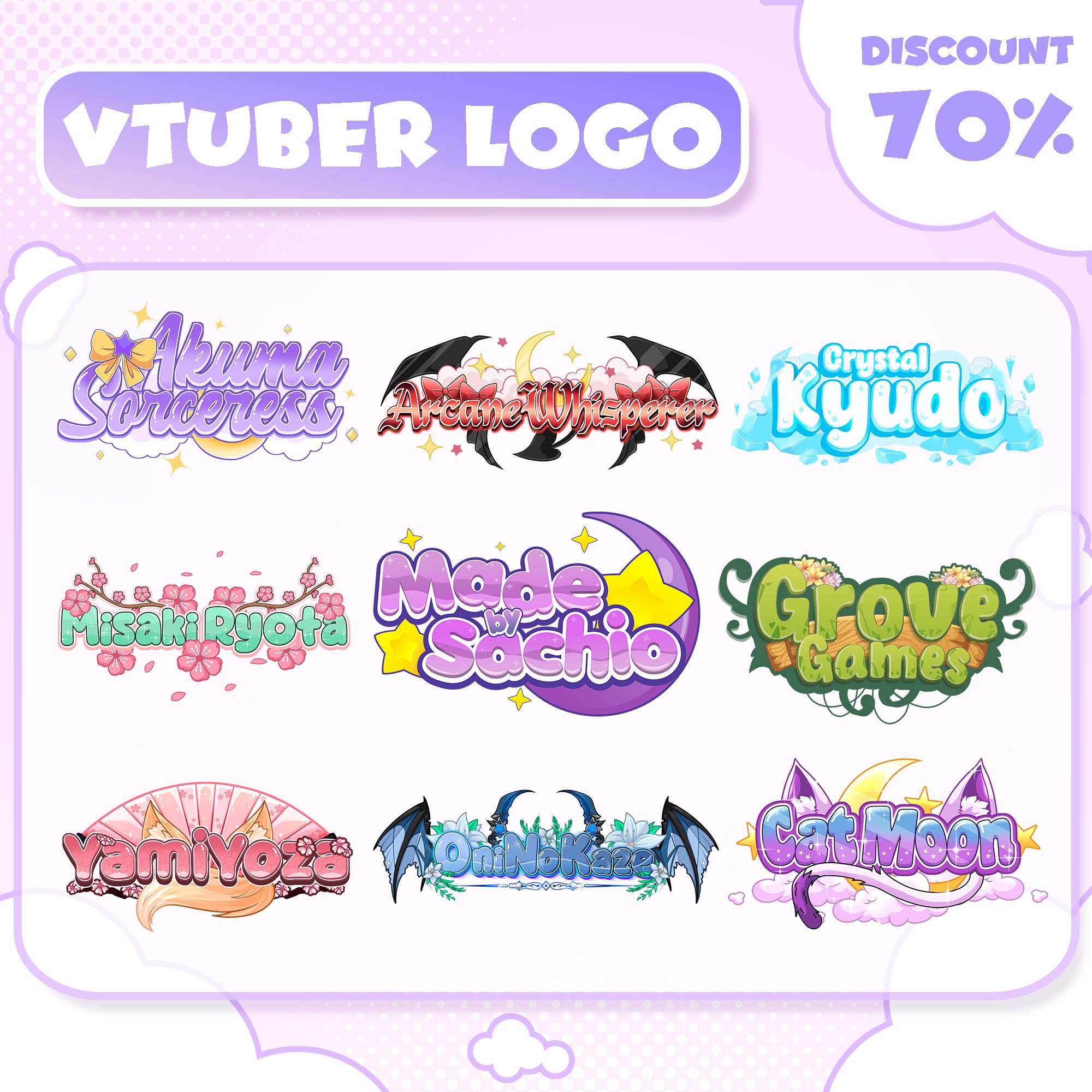 Custom Vtuber Logo, Cute Kawaii Logo and Animated Logo Stream on Twitch ...