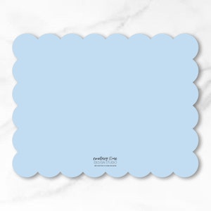 Scallop Cut-out Stationery - Blue W/ Green Double Border - Etsy