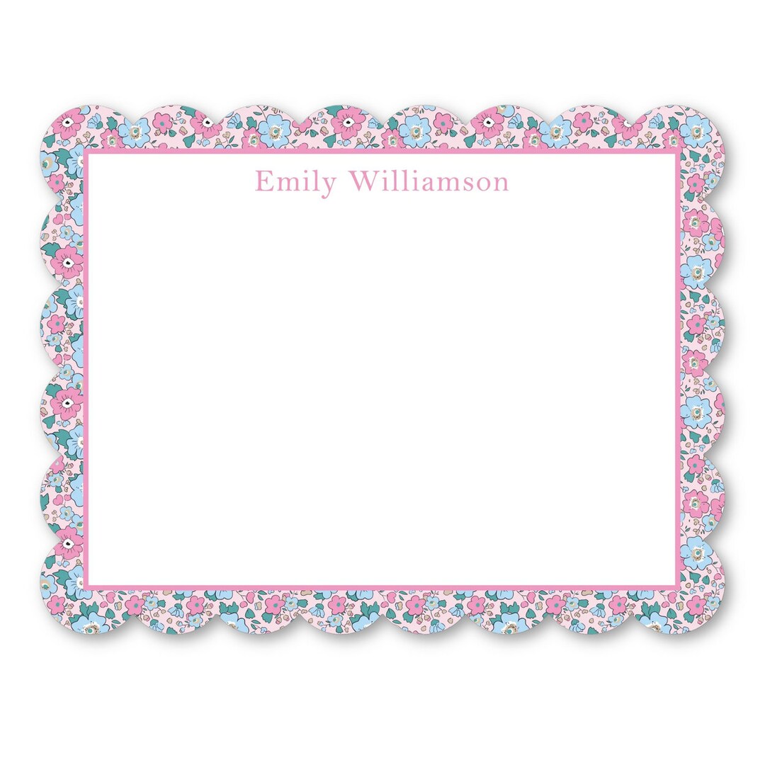 Scallop Cut-out Stationery - Pink Liberty Floral - Etsy