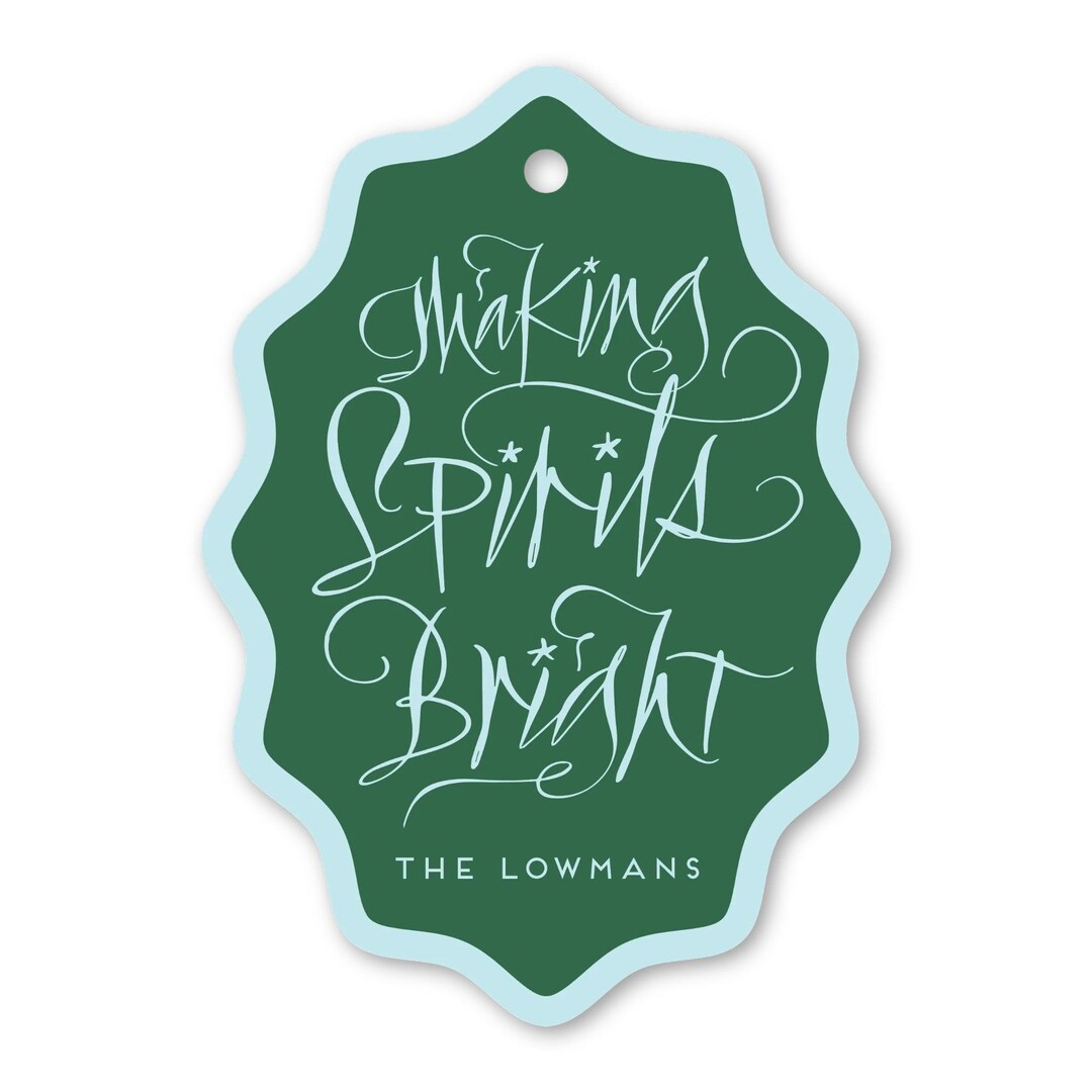 Making Spirits Bright Wavy Oval Gift Tag - Etsy