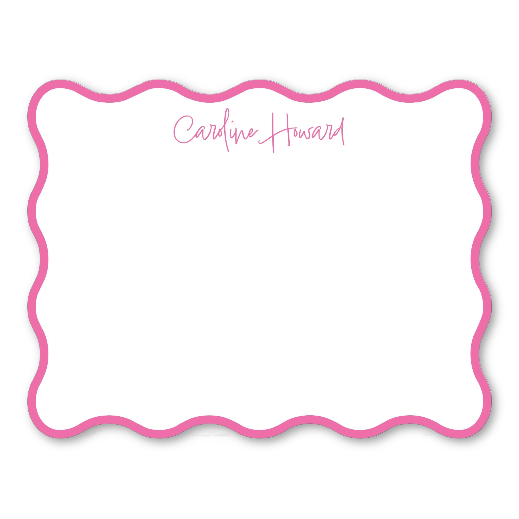 Wavy Cut-out Stationery - Solid Color Border (choose Your Color) - Etsy
