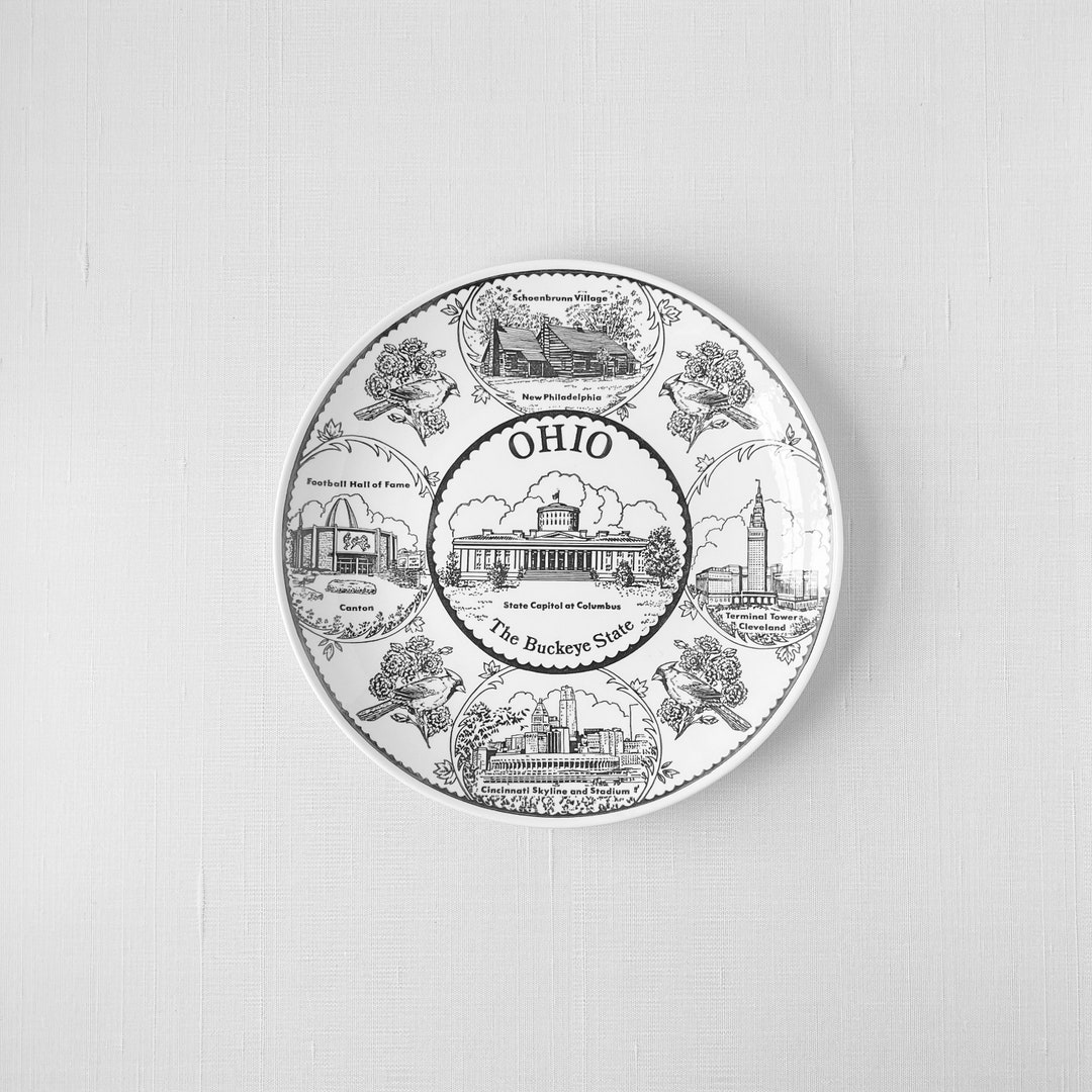 Vintage Ironstone Ohio State Souvenir Decorative Plate Smiles Inc. - Etsy