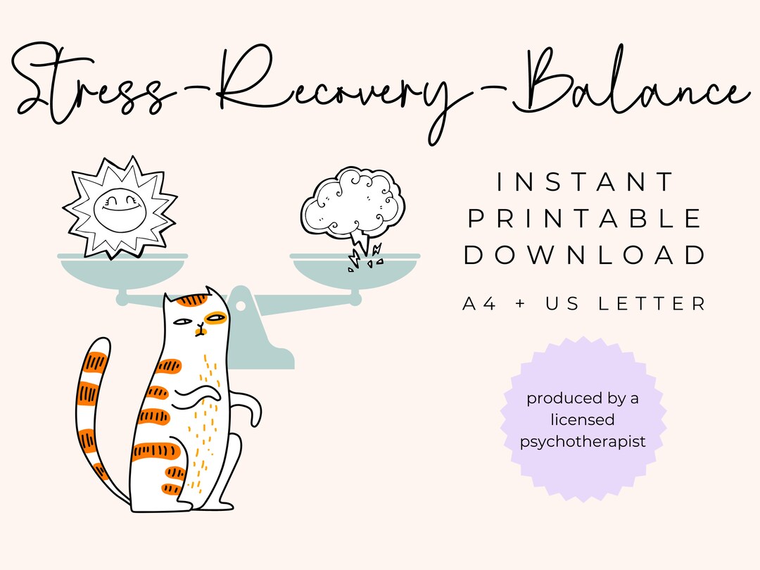 Recovery-stress Balance Worksheets Stress Management Tool - Etsy