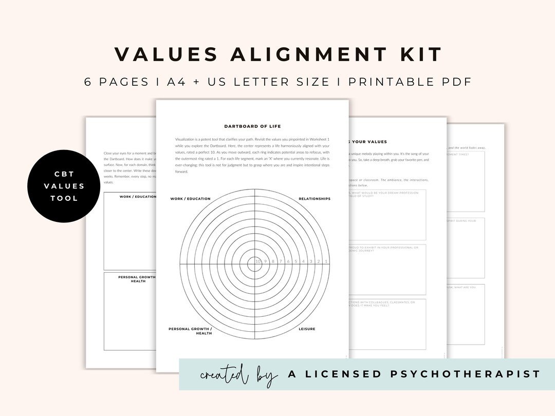 Values Alignment Kit I Wheel of Life I Values Questionnaire I - Etsy