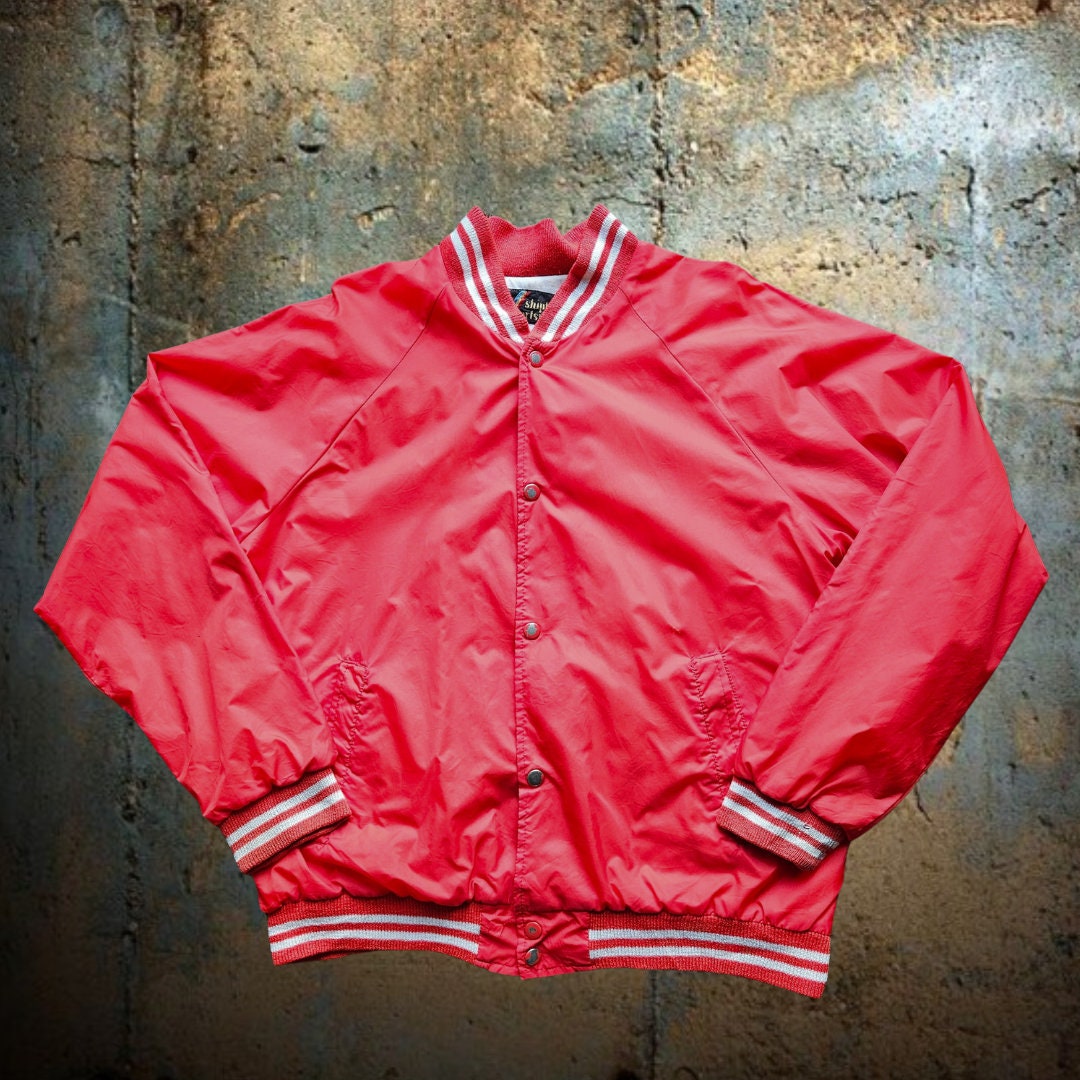 1980s Red White Retro Bomber Jacket. Small. True Vintage - Etsy