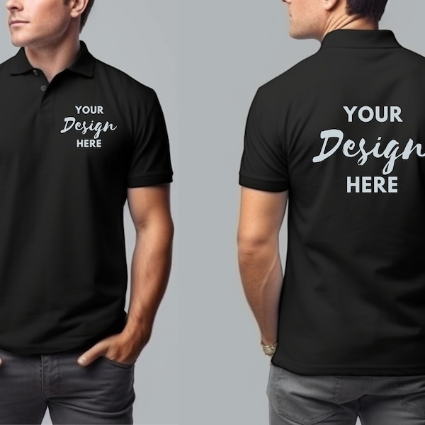 Black Polo Shirt Mockup - Etsy