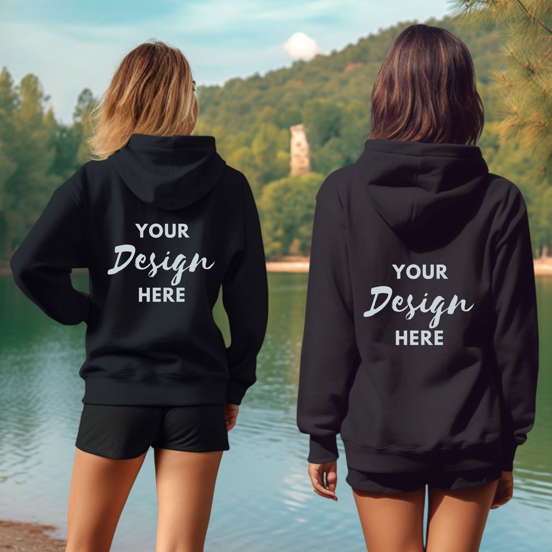 Couples Back Gildan 18500 Mockup, Backside Mockup, Back Mockup, Gildan ...