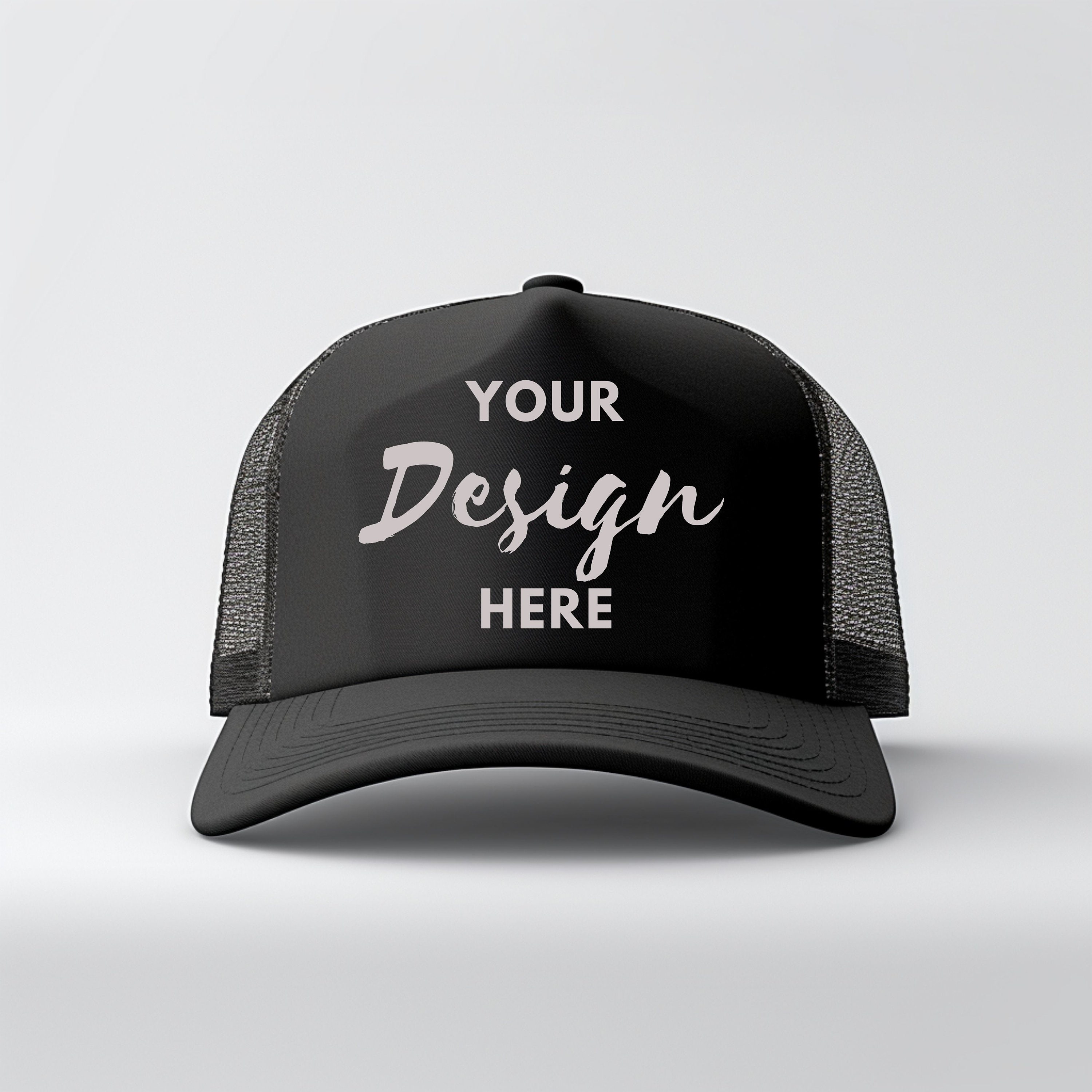 Black Baseball Hat Mockup, Mesh Cap Mockup, Black Hat Mockup, Blank ...