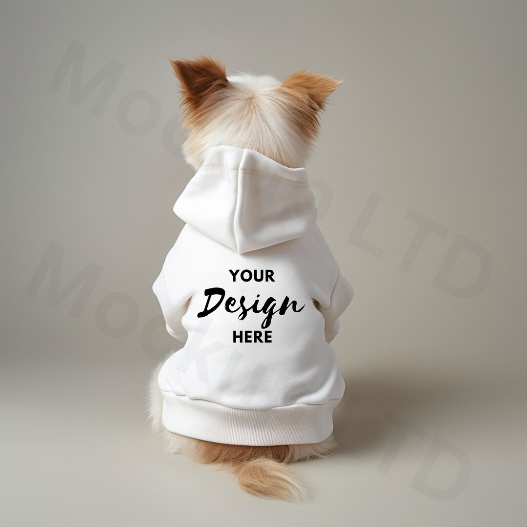 Dog Mockup, White Hoodie Mockup, Pet Hoodie Template, Dog Hoodie Mocks ...