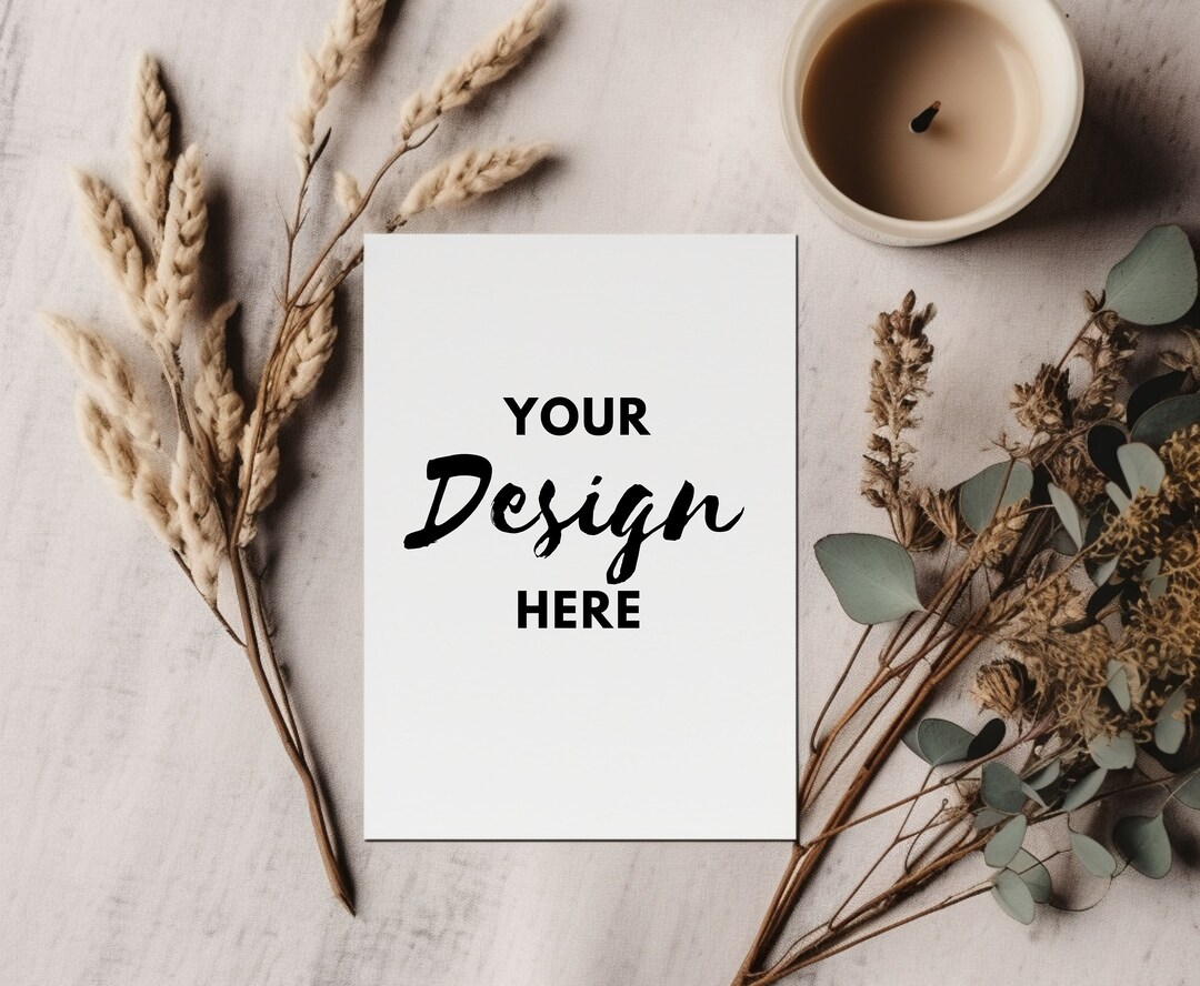 Spa 5x7" Card Mockup, Portrait Greeting Card Mockup, PNG Digital ...