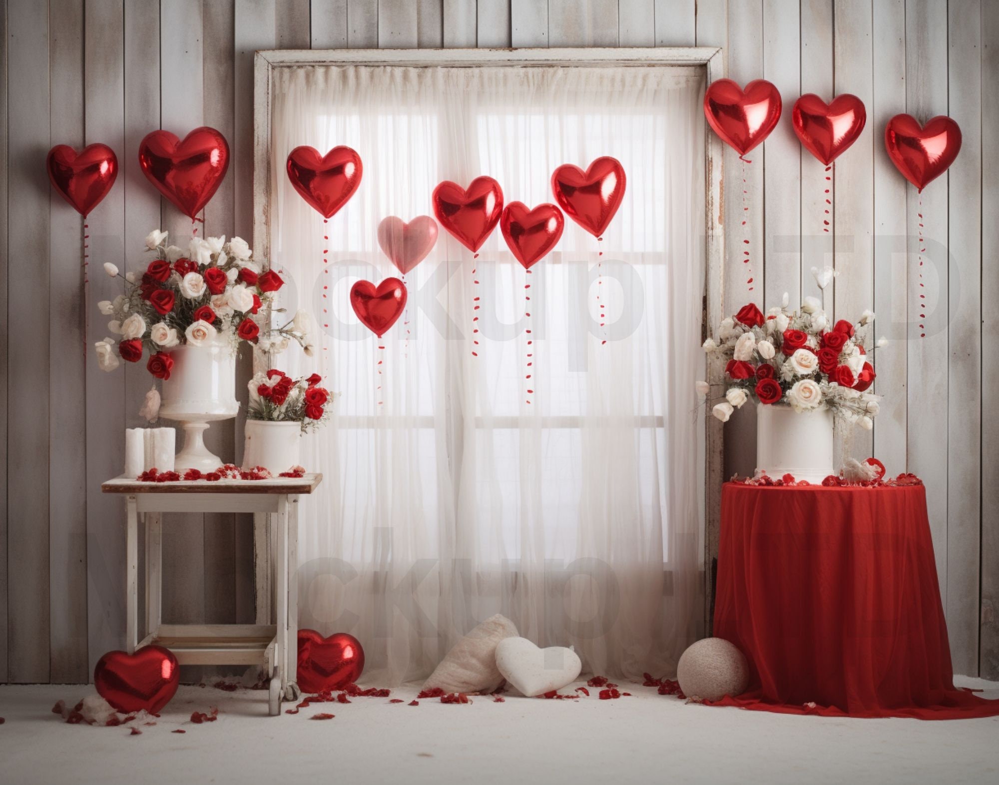 Valentines Digital Backdrop, Heart Studio Digital Background, Studio ...