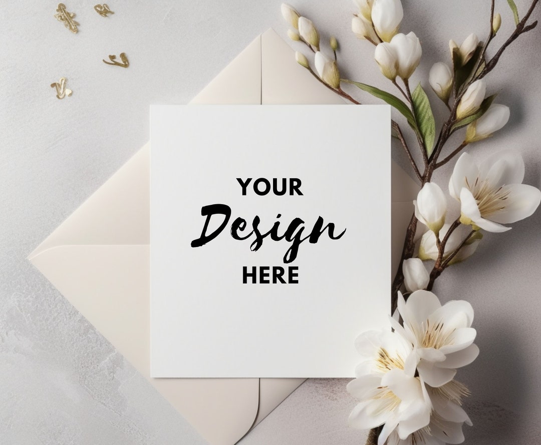 Wedding Card Mockup, Greeting Card Mockup, PNG Digital Download ...
