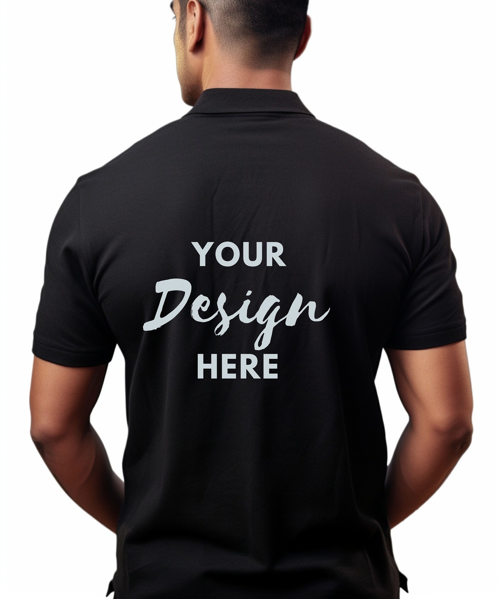 Back Polo Shirt Mockup, Male Model Black Shirt Mockup, Tshirt Mockup ...