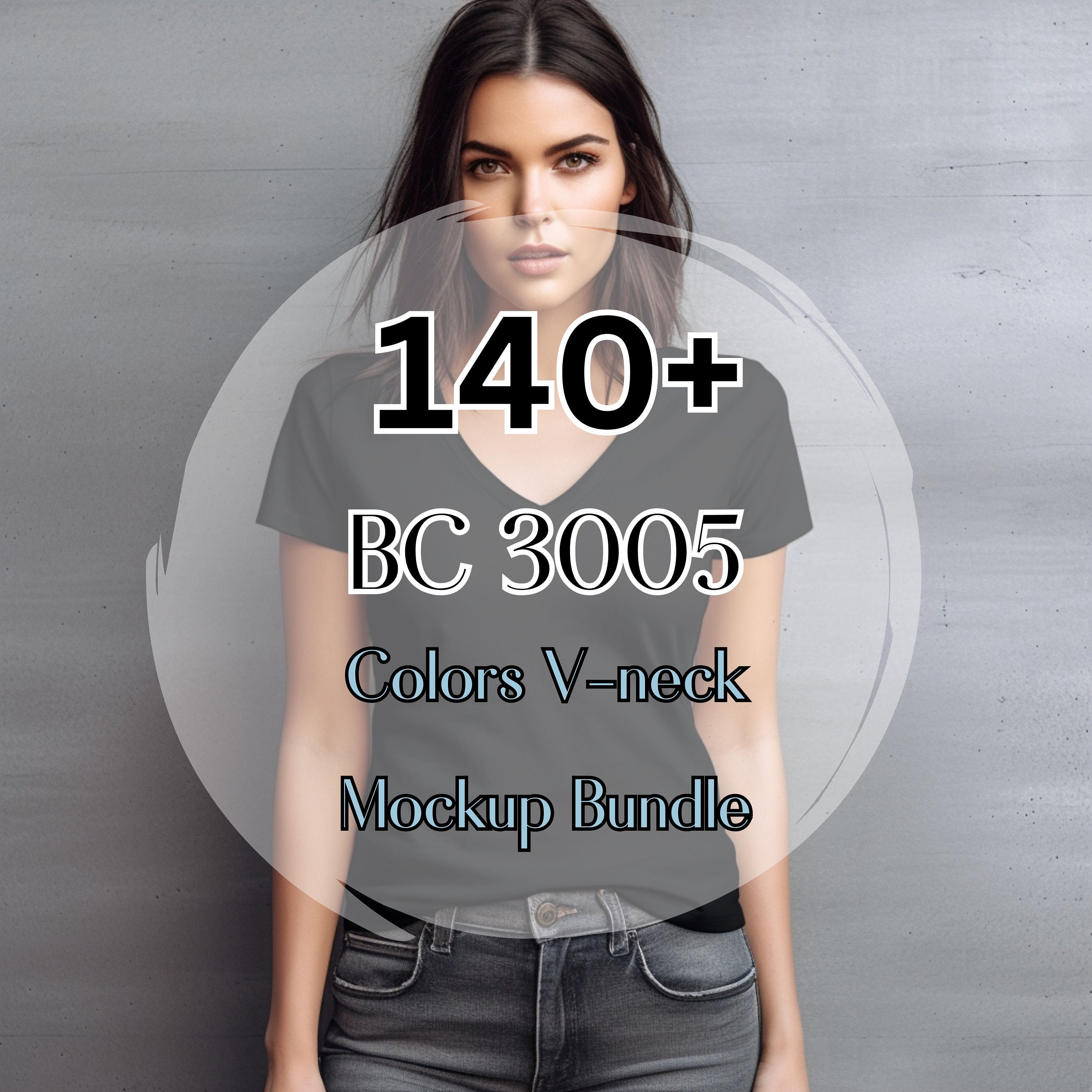 140+ Designs Colors V-neck Mockup Bundle, Vneck Tshirt Mockup, Long ...