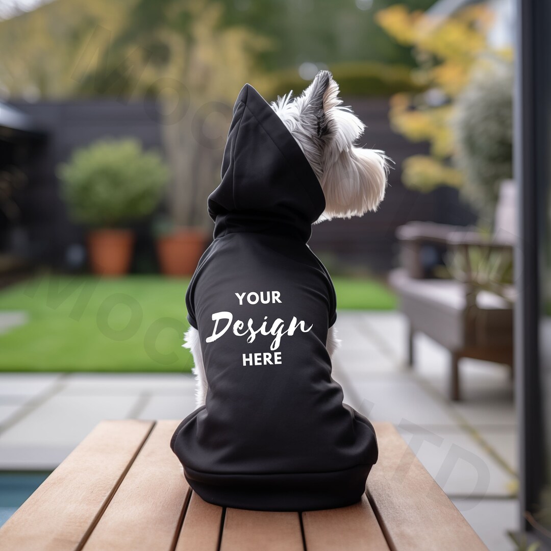 Dog Mockup, Schnauzer Black Hoodie Mockup, Pet Hoodie Template, Dog ...