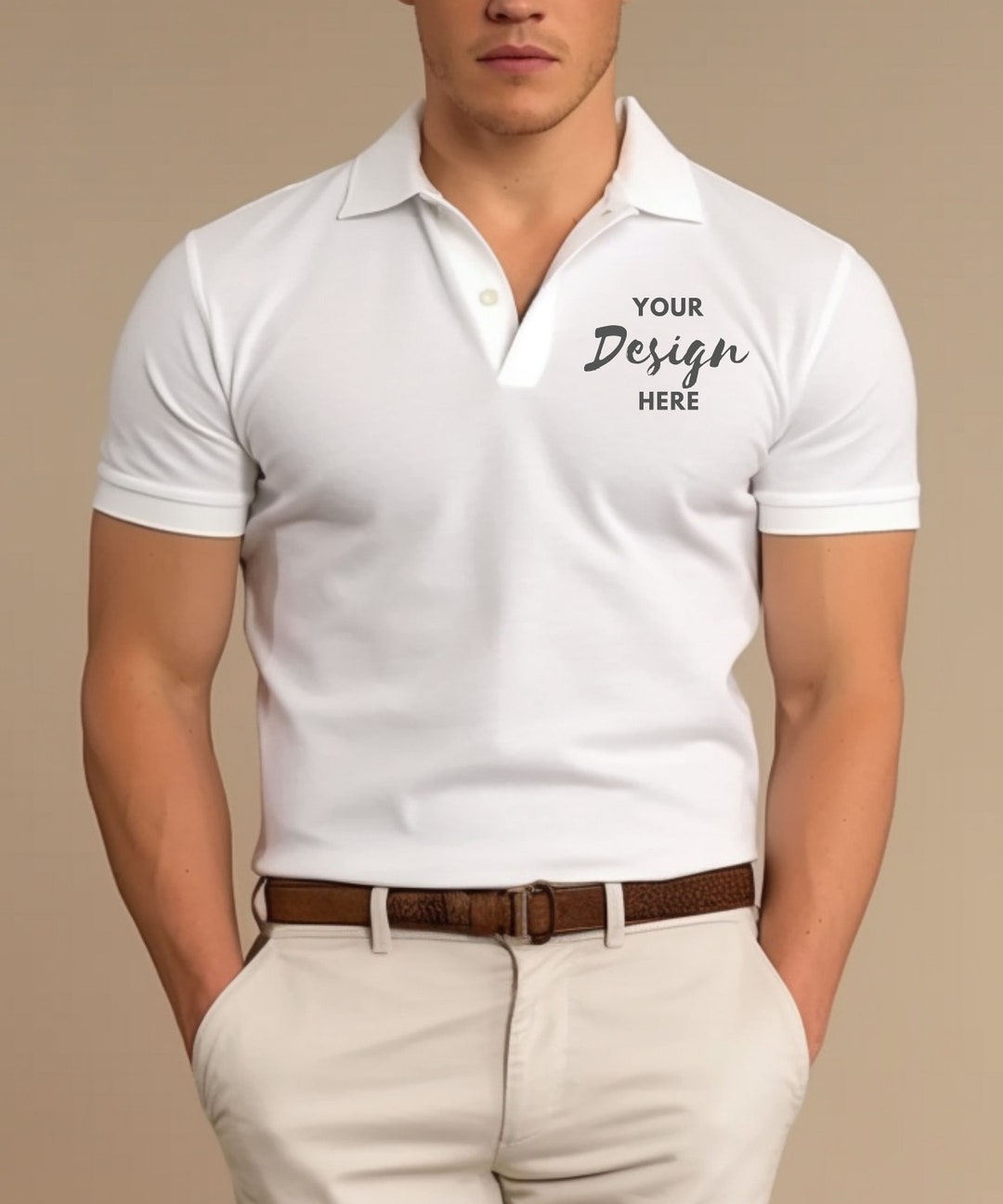 Polo Shirt Mockup, Male Model White Shirt Mockup, Tshirt Mockup, White ...