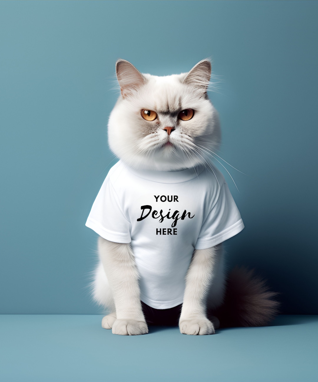 Cat Tshirt Canvas Mock-up, Cat Tee Mockup, Cat Model Mockup, Cat Shirt ...