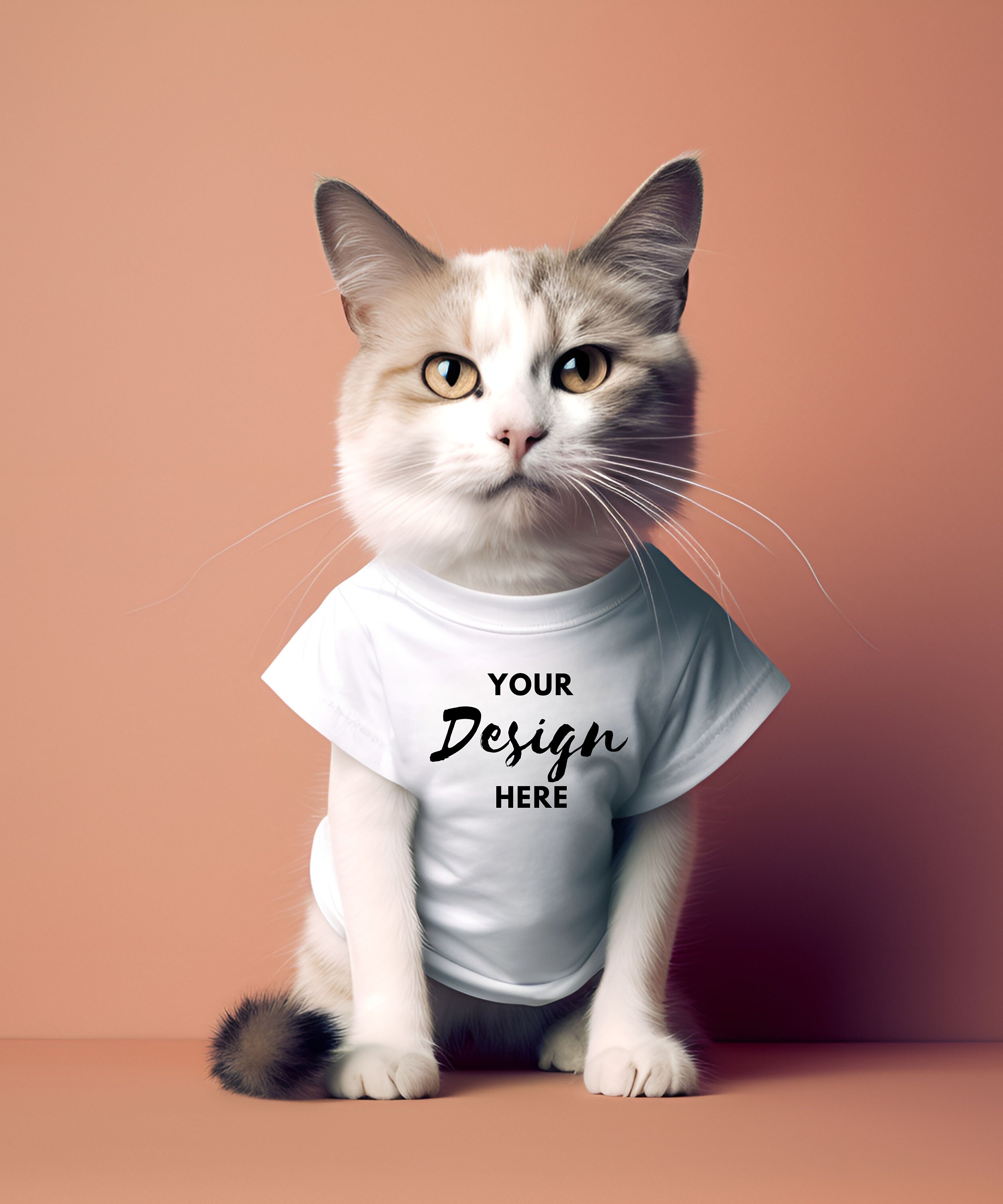 Cat Tshirt Canvas Mock-up, Cat Tee Mockup, Cat Model Mockup, Cat Shirt ...