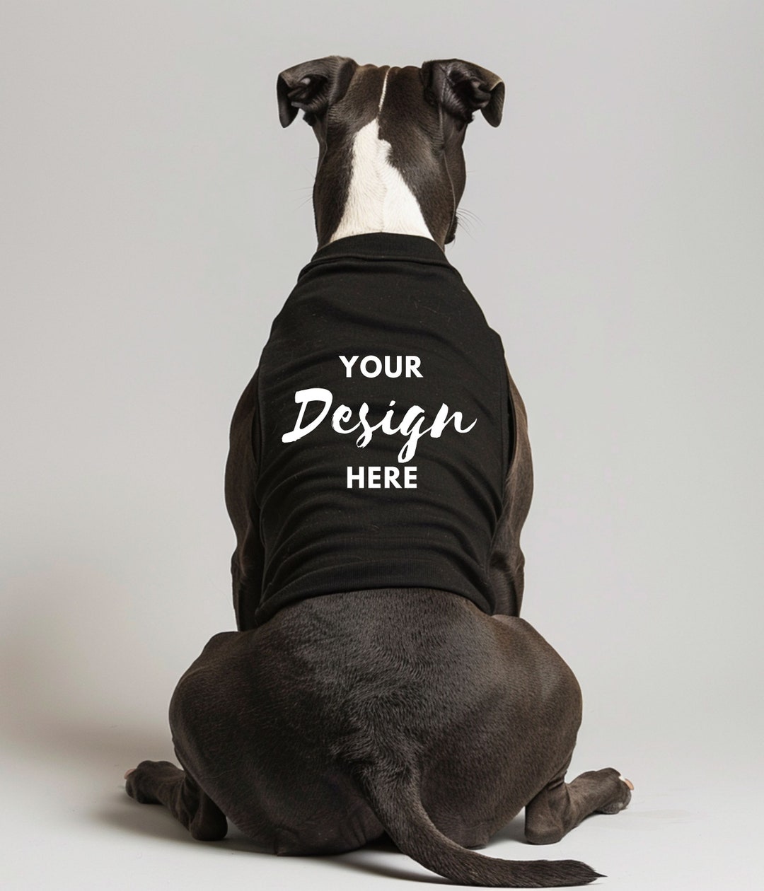 Dog Tank Top Mockup, Dog Black Tank Shirt Mockup, Dog Tee Mockup, Dog ...
