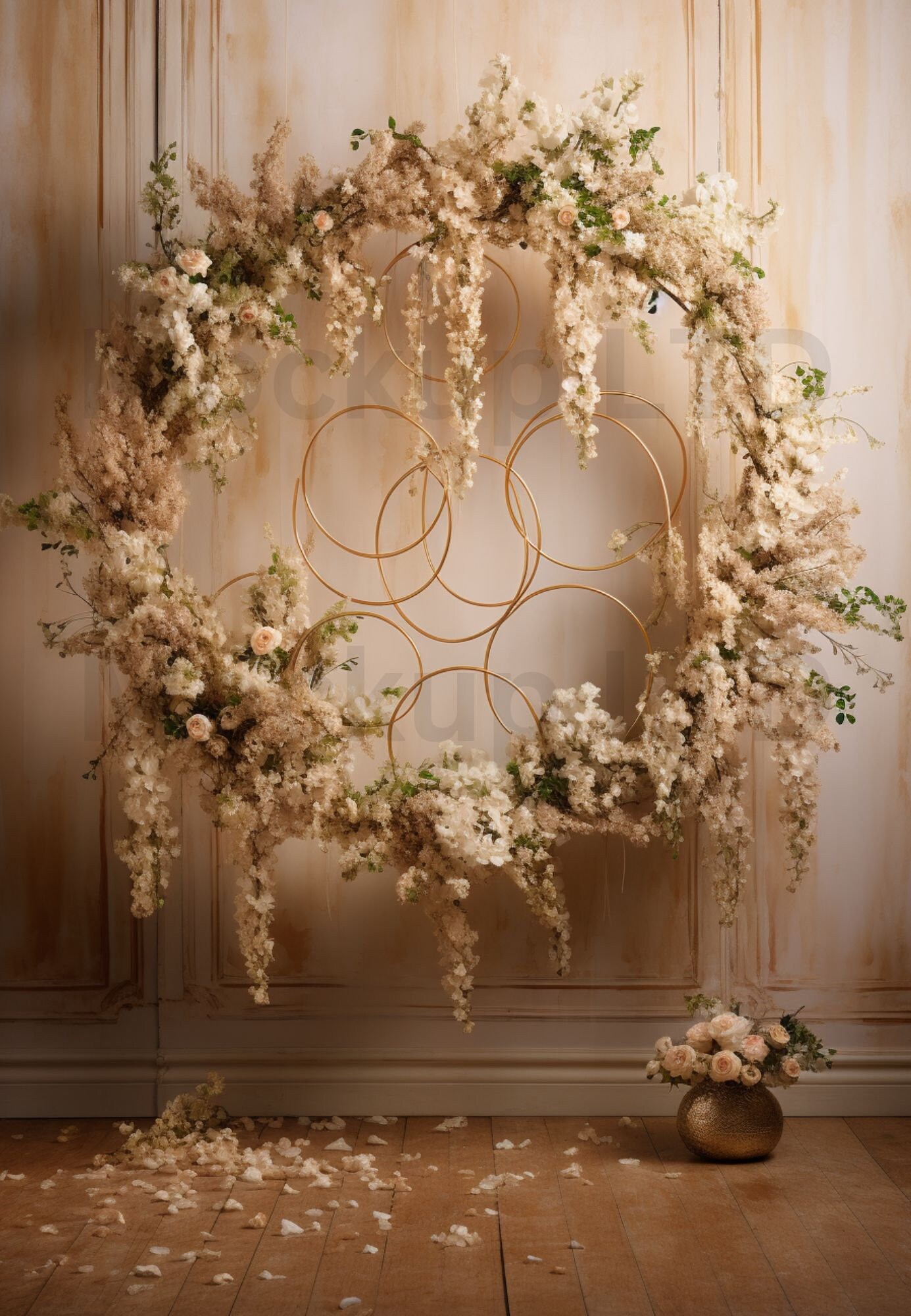 Floral Ring Digital Backdrop, Flower Studio Digital Background, Studio ...