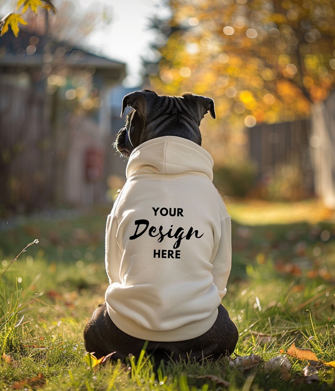 Dog Mockup, White Hoodie Mockup, Pet Hoodie Template, Dog Hoodie Mocks ...