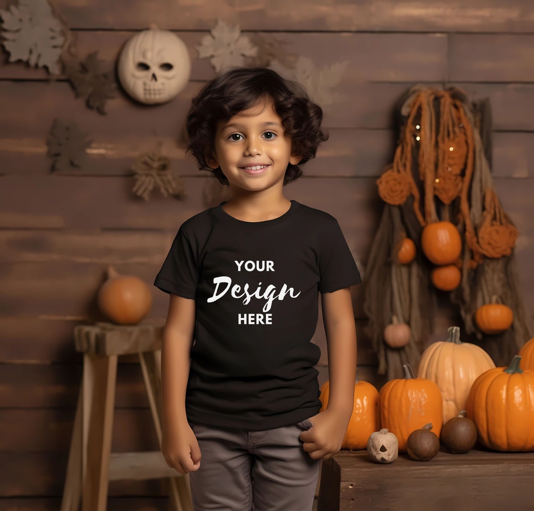 Kids Tshirt Mockup, Boy Shirt Mock-up, Fall Lifestyle Mock-ups Black ...