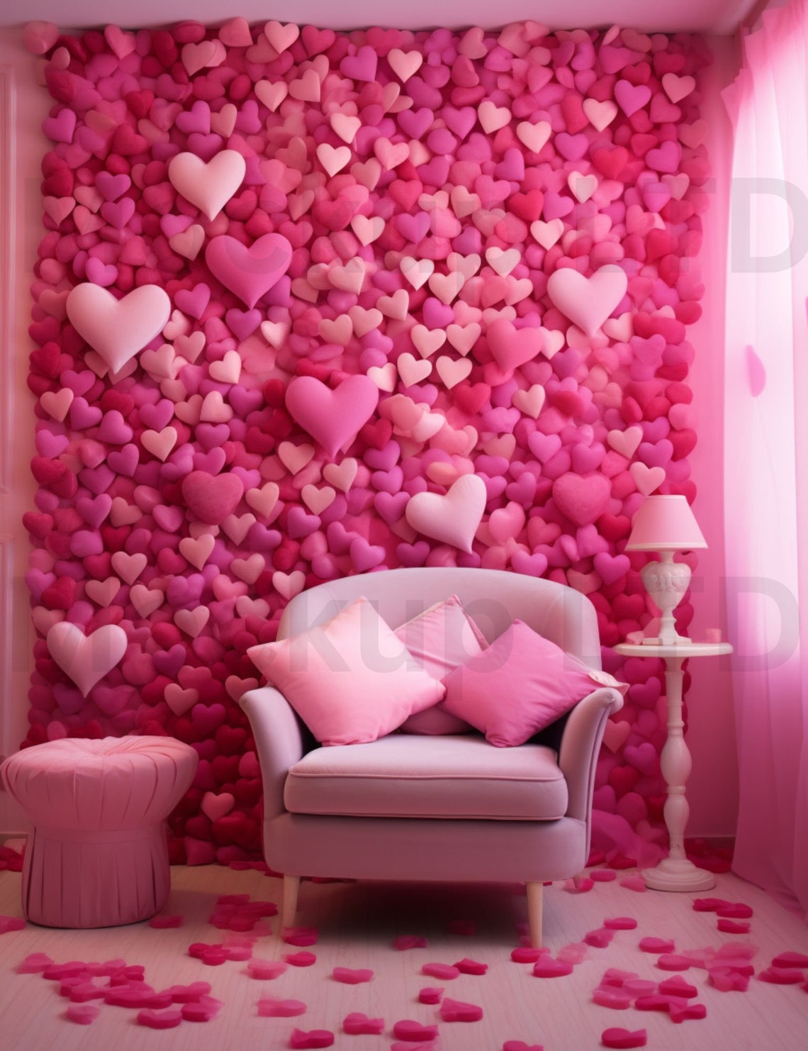 Valentines Digital Backdrop, Heart Studio Digital Background, Studio ...
