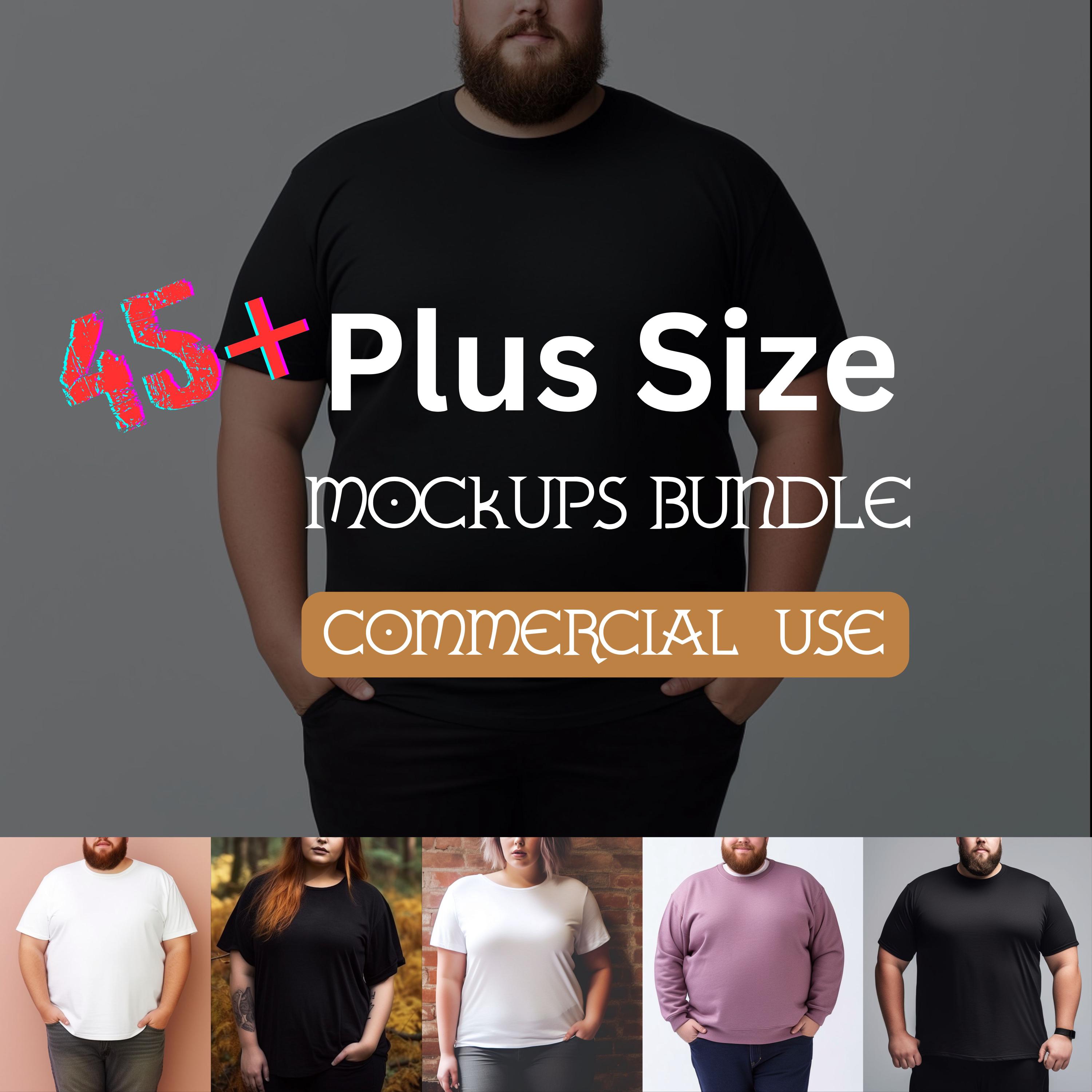 Plus Size Tshirt Mock-up Bundle, Plus Size Models, Model Shirt Mockups ...